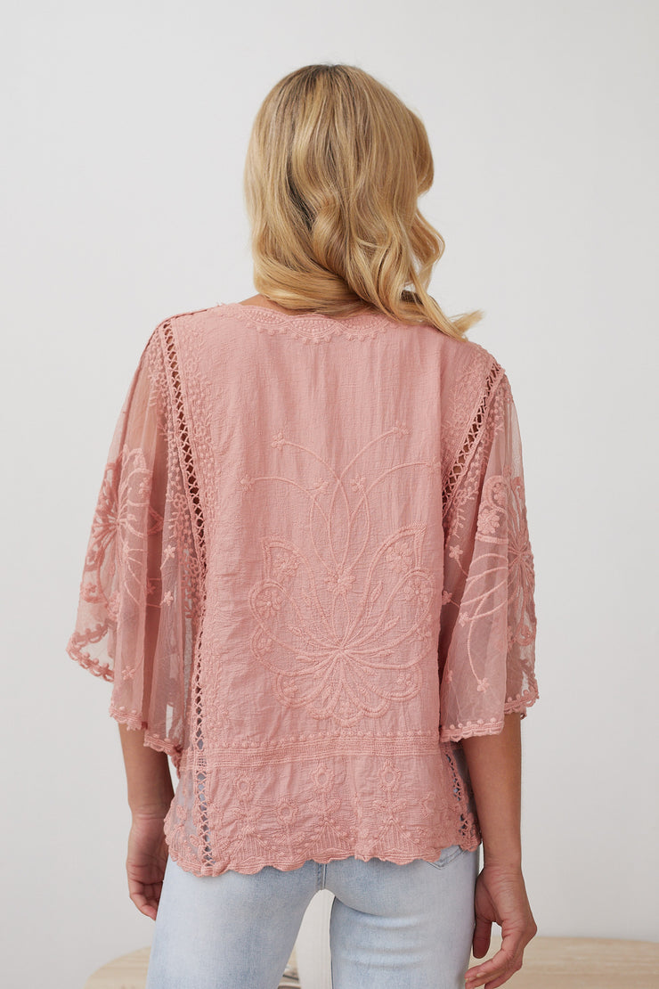 Esther & Co. Gabrielle Top - Pink – ESTHER & CO.